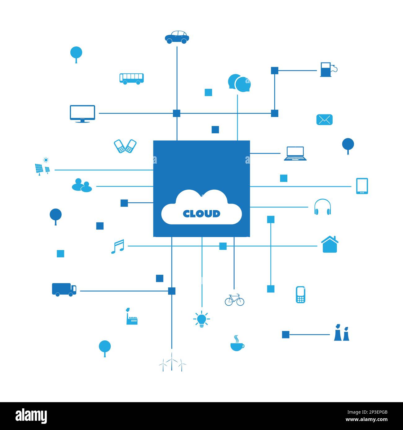 Cloud Computing Network Communication Design Concept With Icons