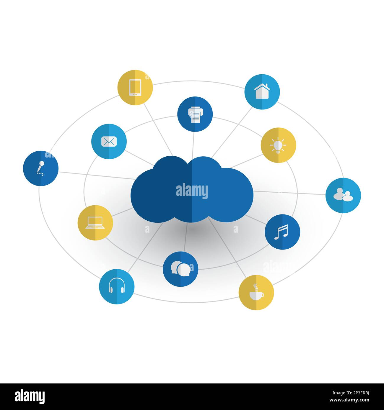Digital World Networks Iot And Cloud Computing Concept Design With