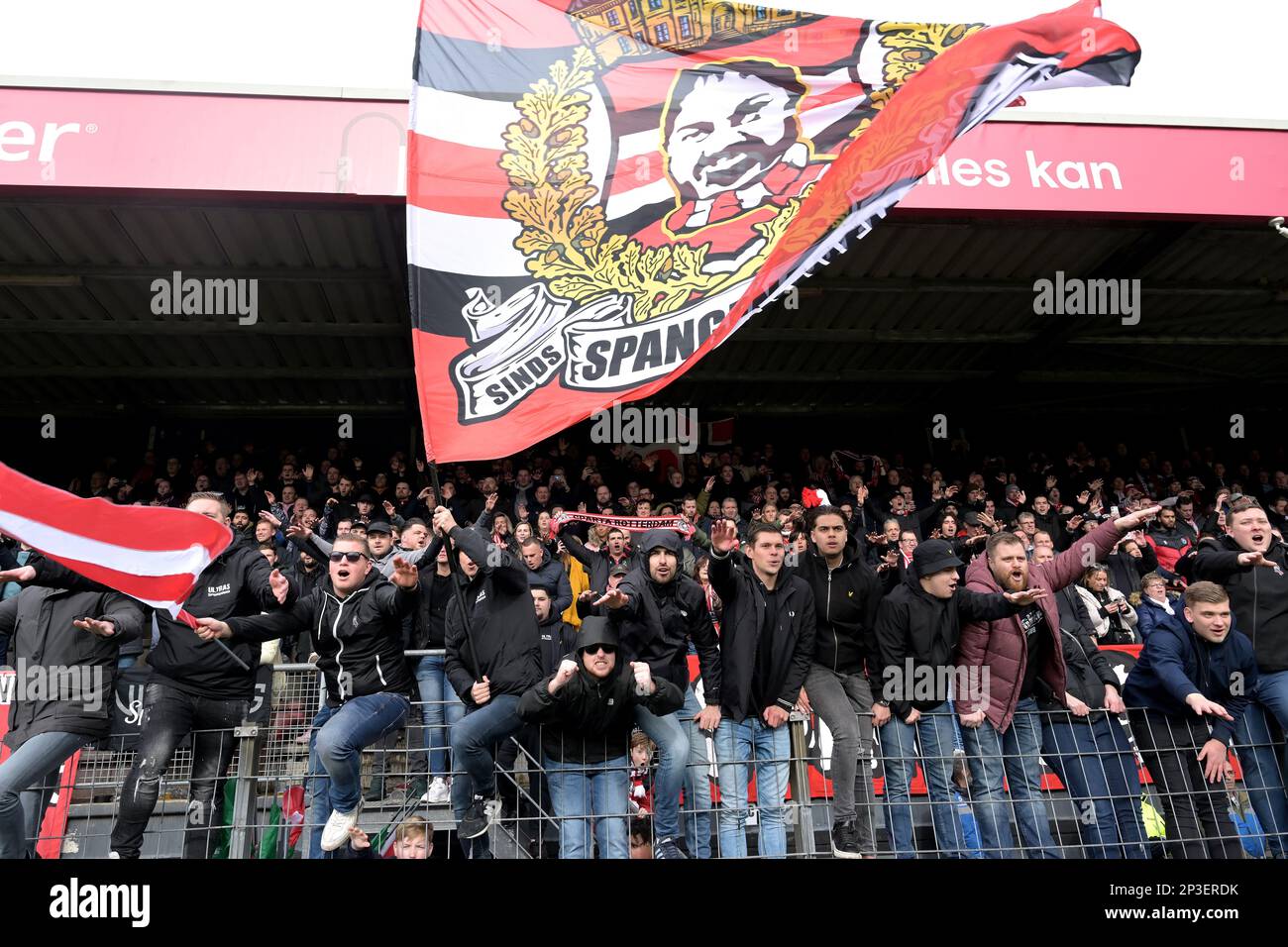 ROTTERDAM - Sparta Rotterdam supporters after the Dutch premier league ...