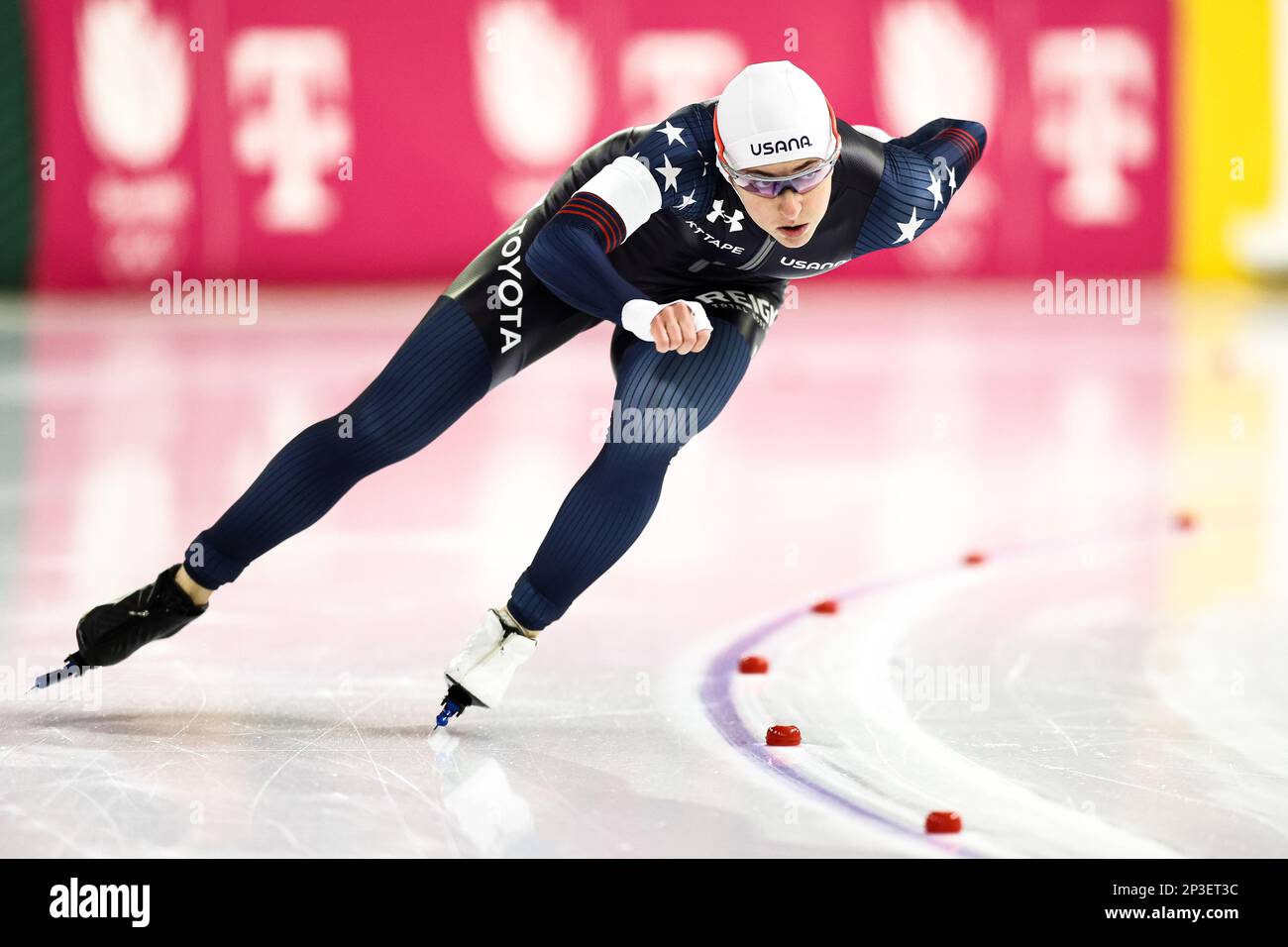 HERENVEEN - Kimi Goetz (USA) during the 1500 meters for women at the ...