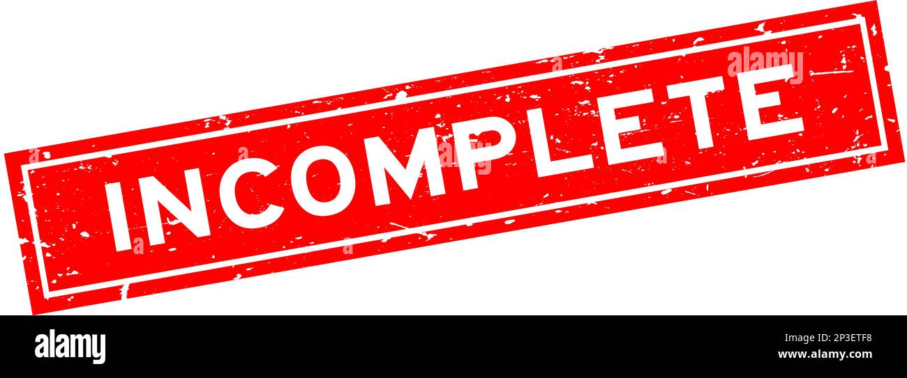 Grunge red incomplete word square rubber seal stamp on white background ...