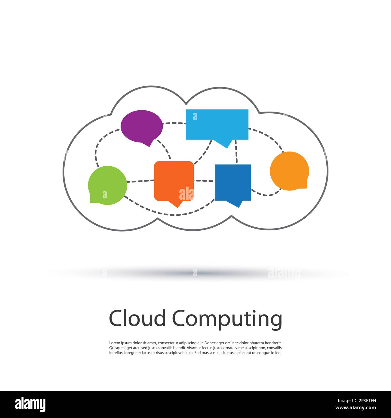 Cloud Computing Concept Design Communication Teamwork Stock Vector