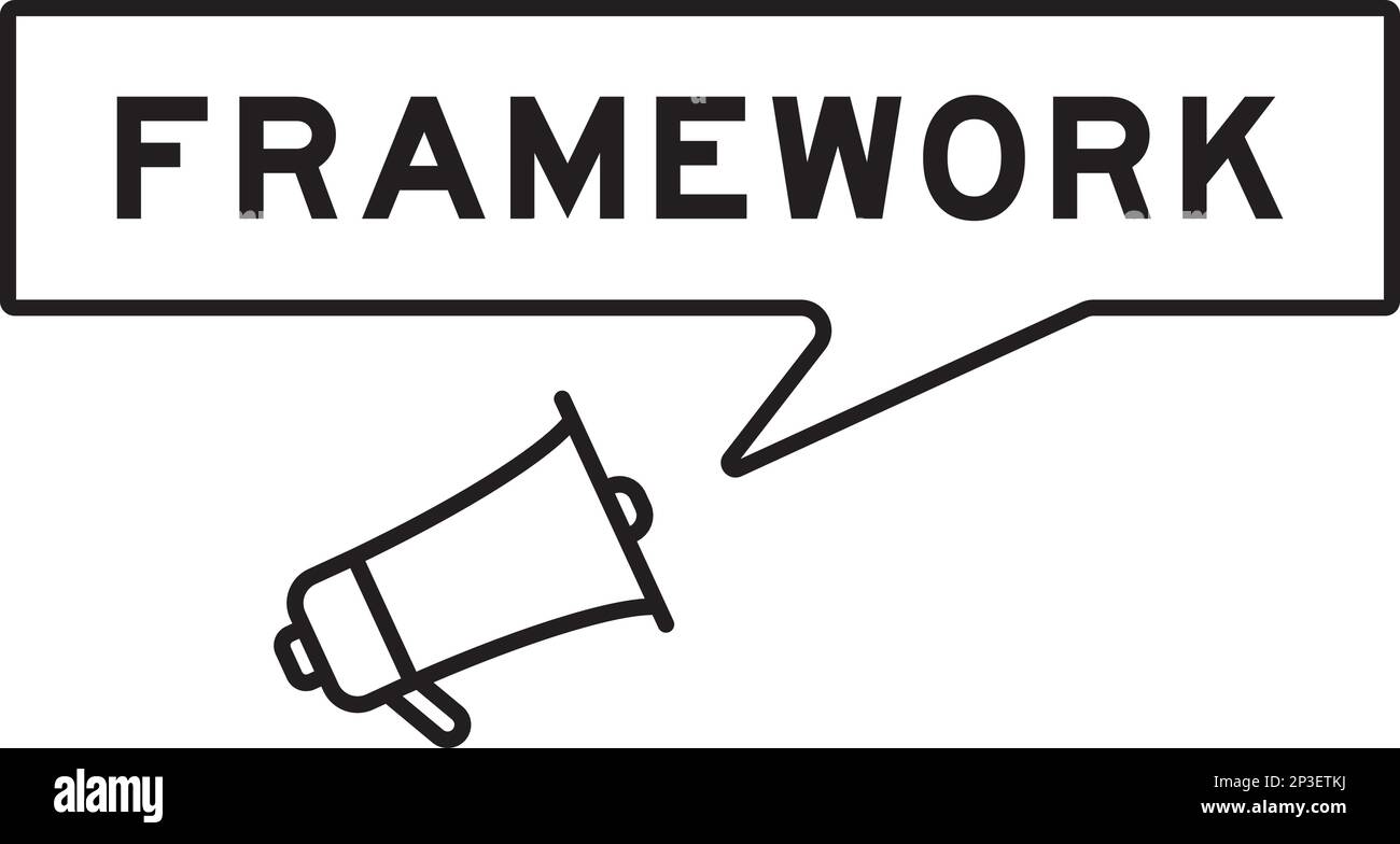 Megaphone icon with speech bubble in word framework on white background Stock Vector Image & Art ...