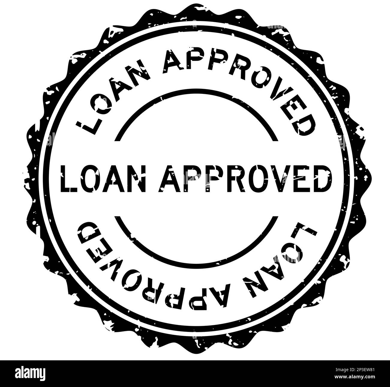 Grunge black loan approved word round rubber seal stamp on white ...