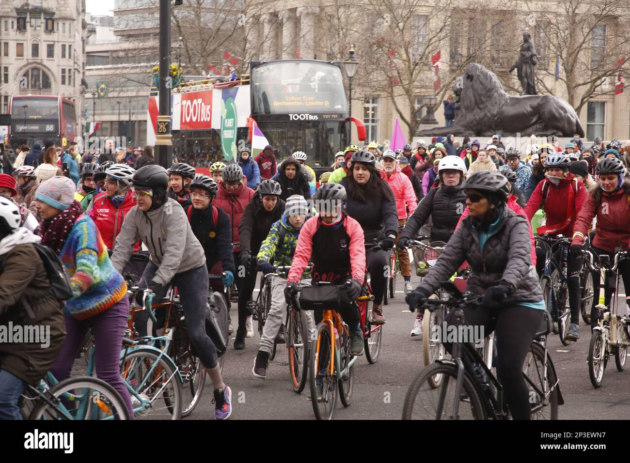 London, UK. 05/Mar/2023 Women’s Freedom Cycle Ride Hundreds of women ...
