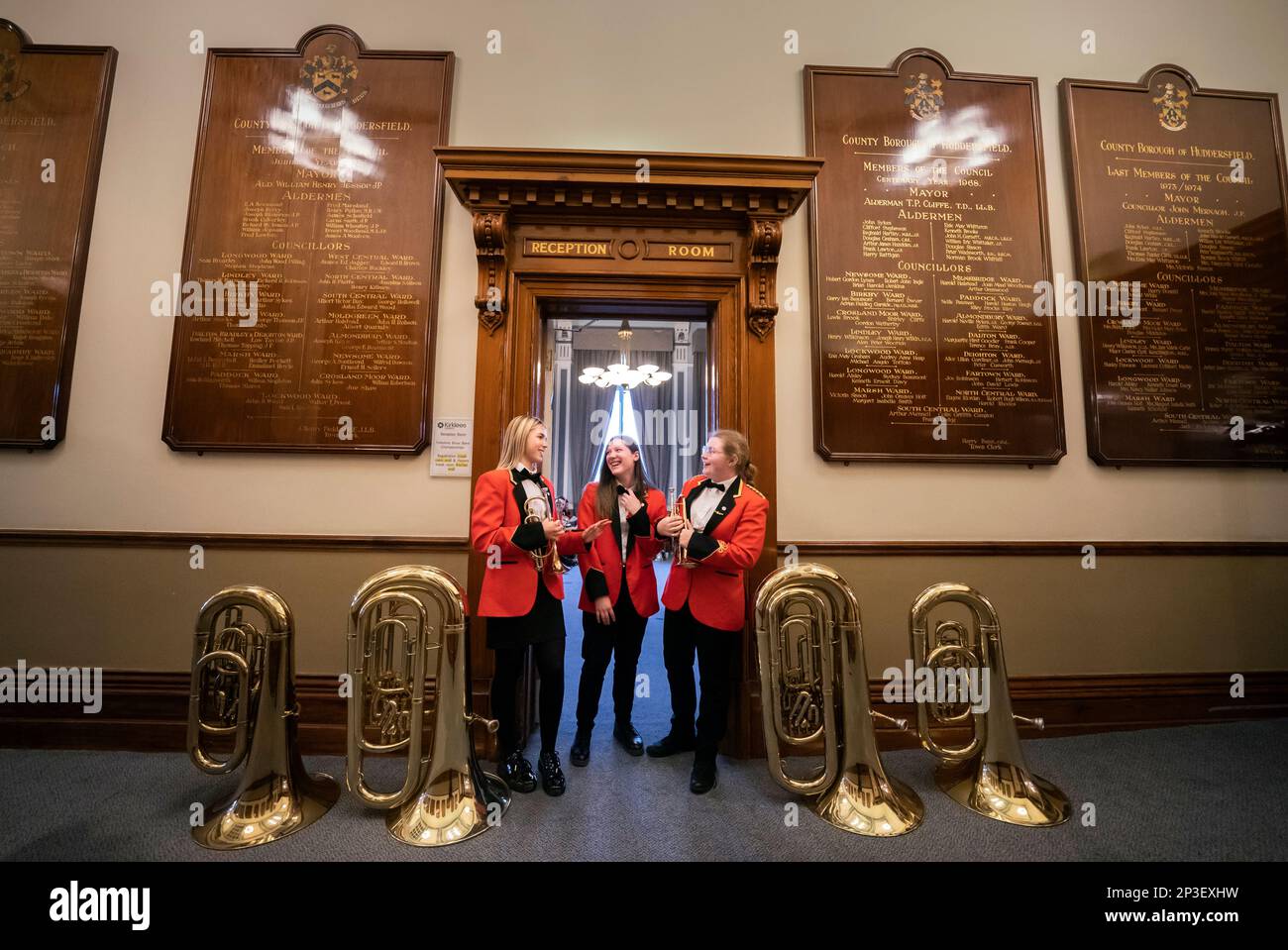 Members of the Barnsley Metropolitan Band ahead of performing during ...