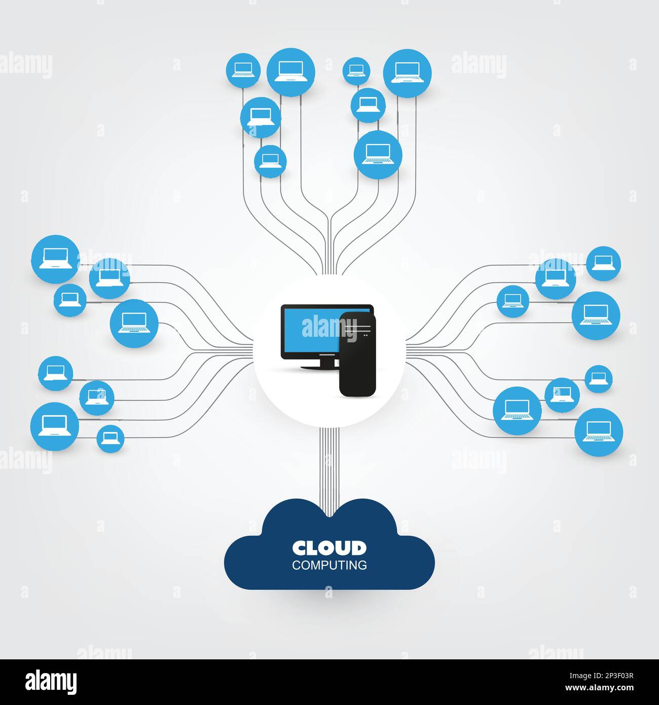 Cloud Computing, Backup Service, Digital Network Communication Design Concept with Icons Stock ...