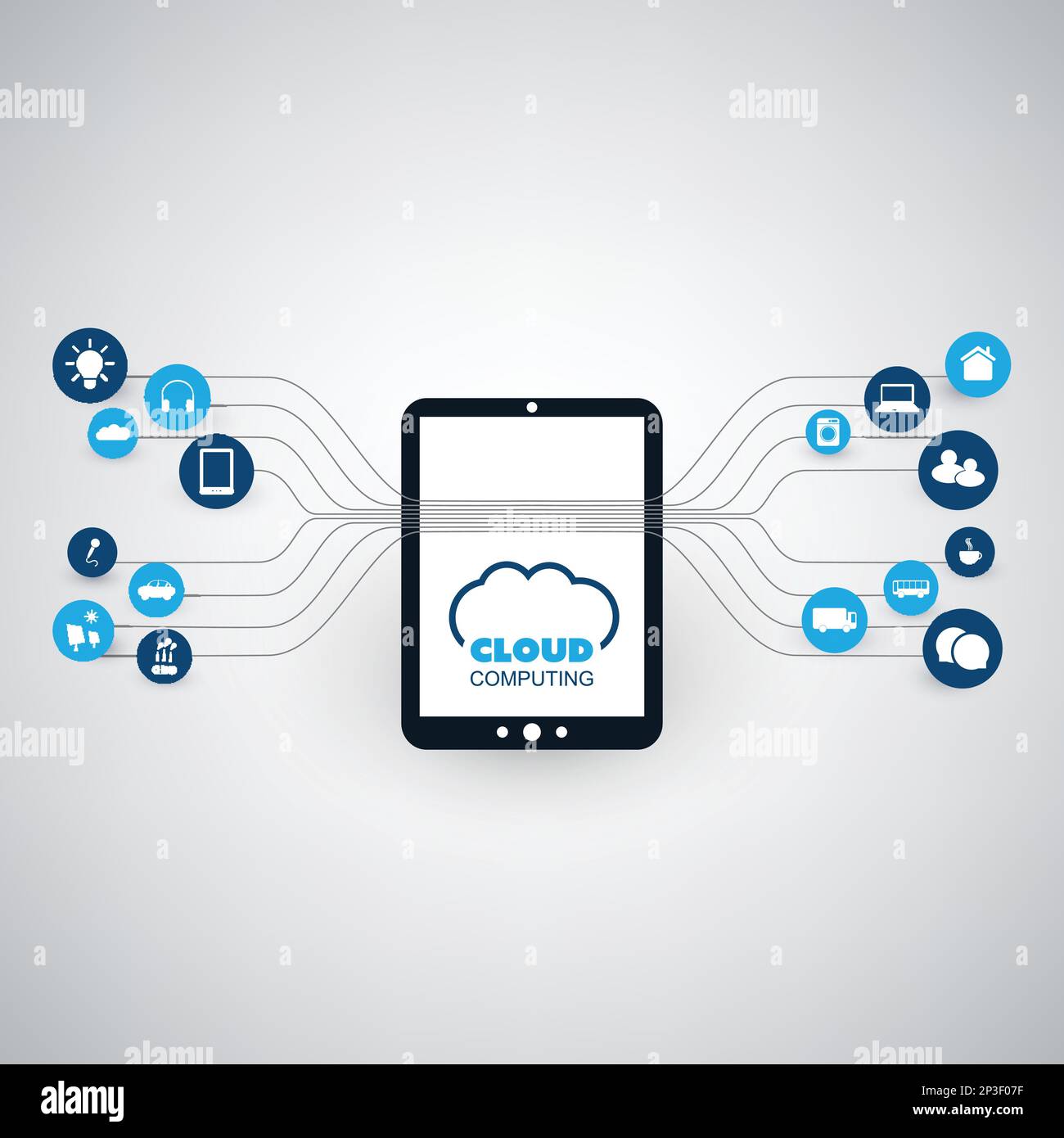 Cloud Computing, Internet of Things Design Concept with Icons - Digital Network Connections ...
