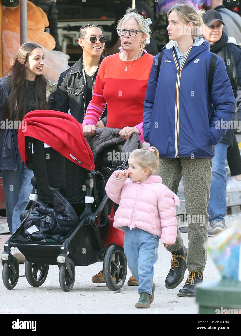 Eva Riccobono at the rides in Parco Sempione with her children Leo and ...