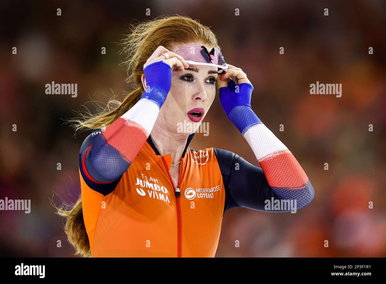 HERENVEEN - Antoinette Rijpma - de Jong (NED) during the 1500 meters ...