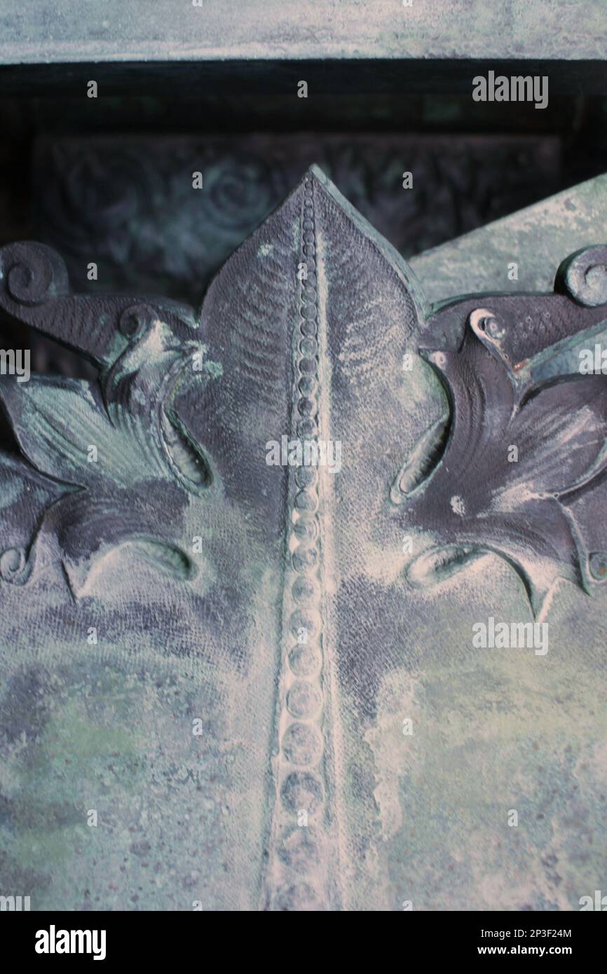 A decorative copper metal fence with fine craftsmanship Stock Photo - Alamy