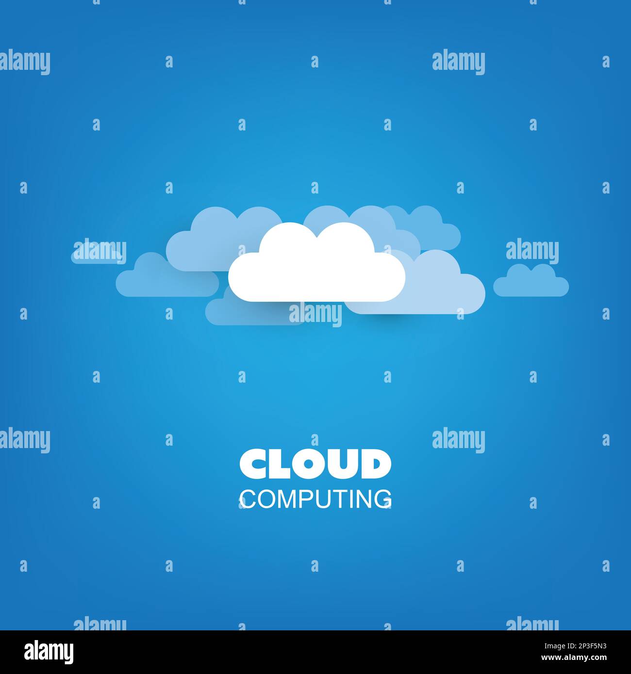 Cloud Computing Design Concept, Technology Background Stock Vector ...