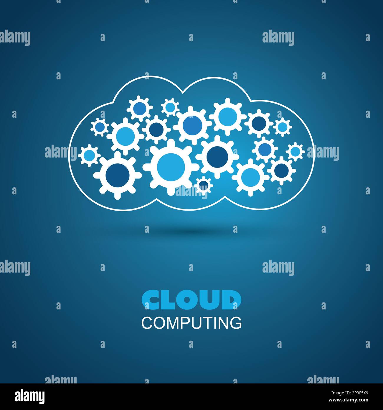 Cloud Computing Concept, Cloud Shape Design with Cogwheels Inside Stock Vector Image & Art - Alamy