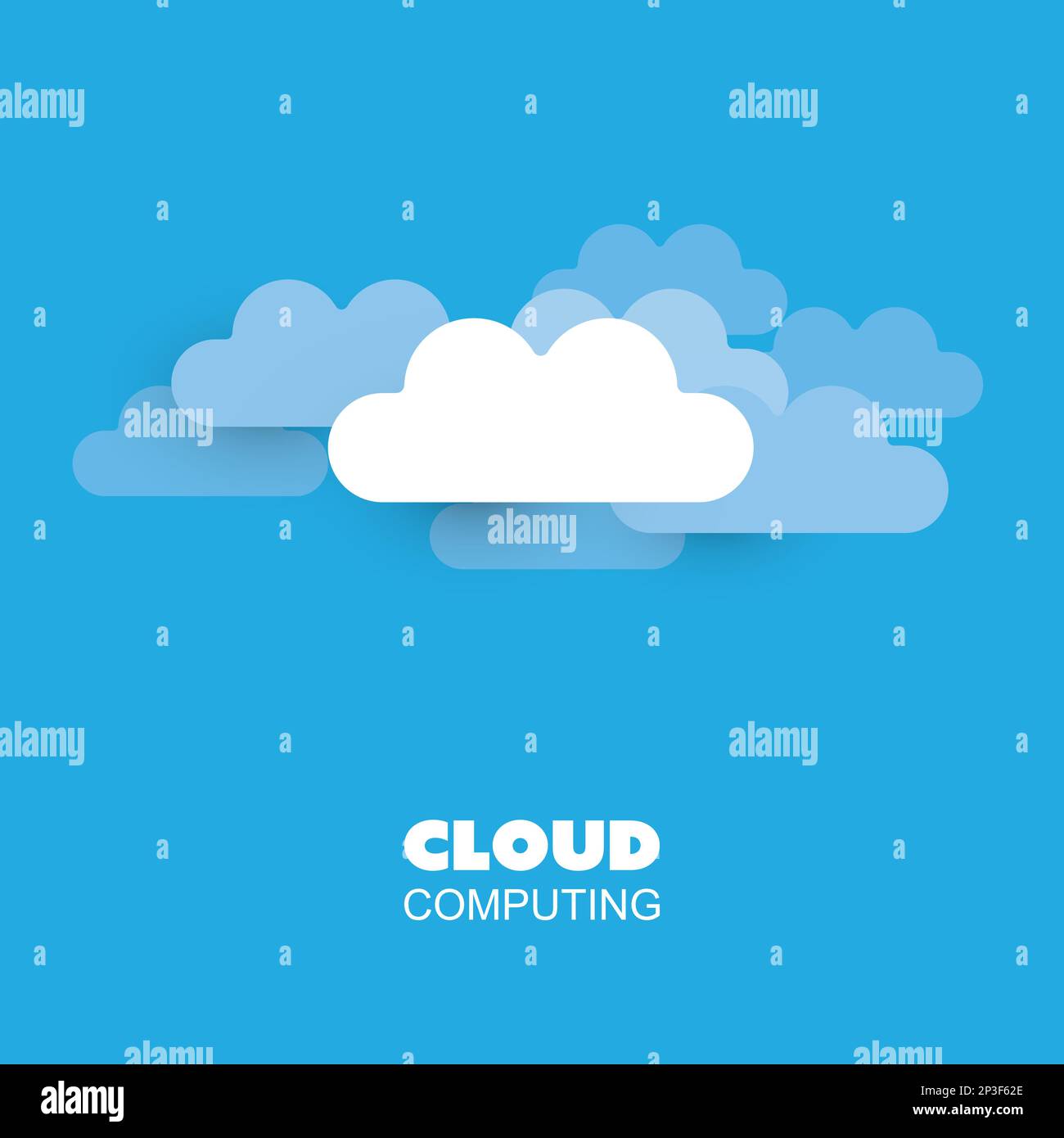 Cloud Computing Design Concept, Technology Background Stock Vector ...