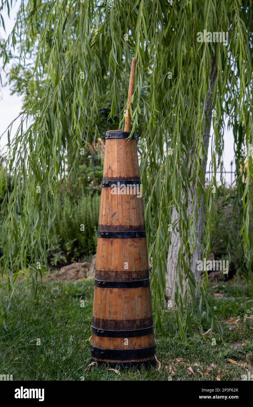 Traditional antique wooden Butter churn for hand-making butter from ...