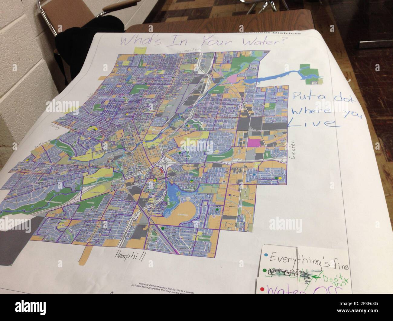 Residents shared their opinion of Flint water by placing a color-coded ...