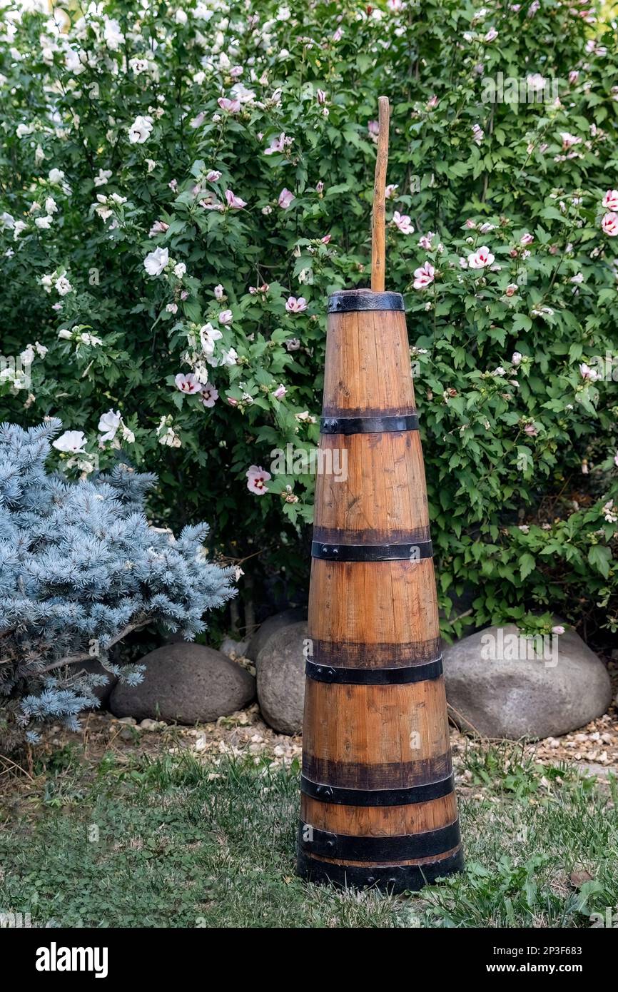 Traditional antique wooden Butter churn for hand-making butter from ...
