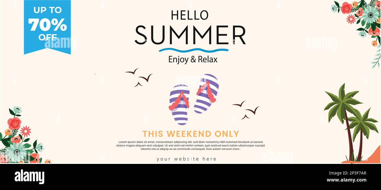 Summer background banners horizontal design poster, Design for social ...