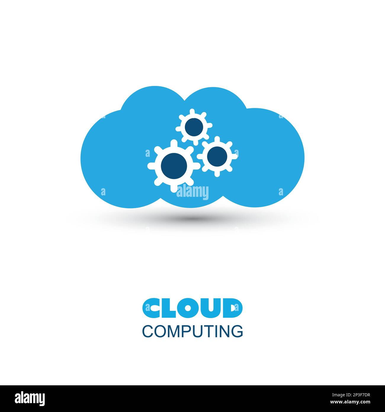 Cloud Computing Concept, Cloud Shaped Design with Cogwheels Inside ...
