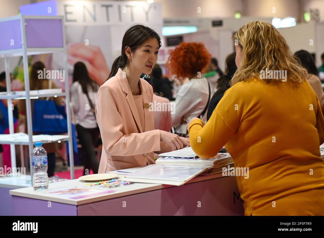 5th March 2023. London, UK. Miss Gel from China stall at the ...