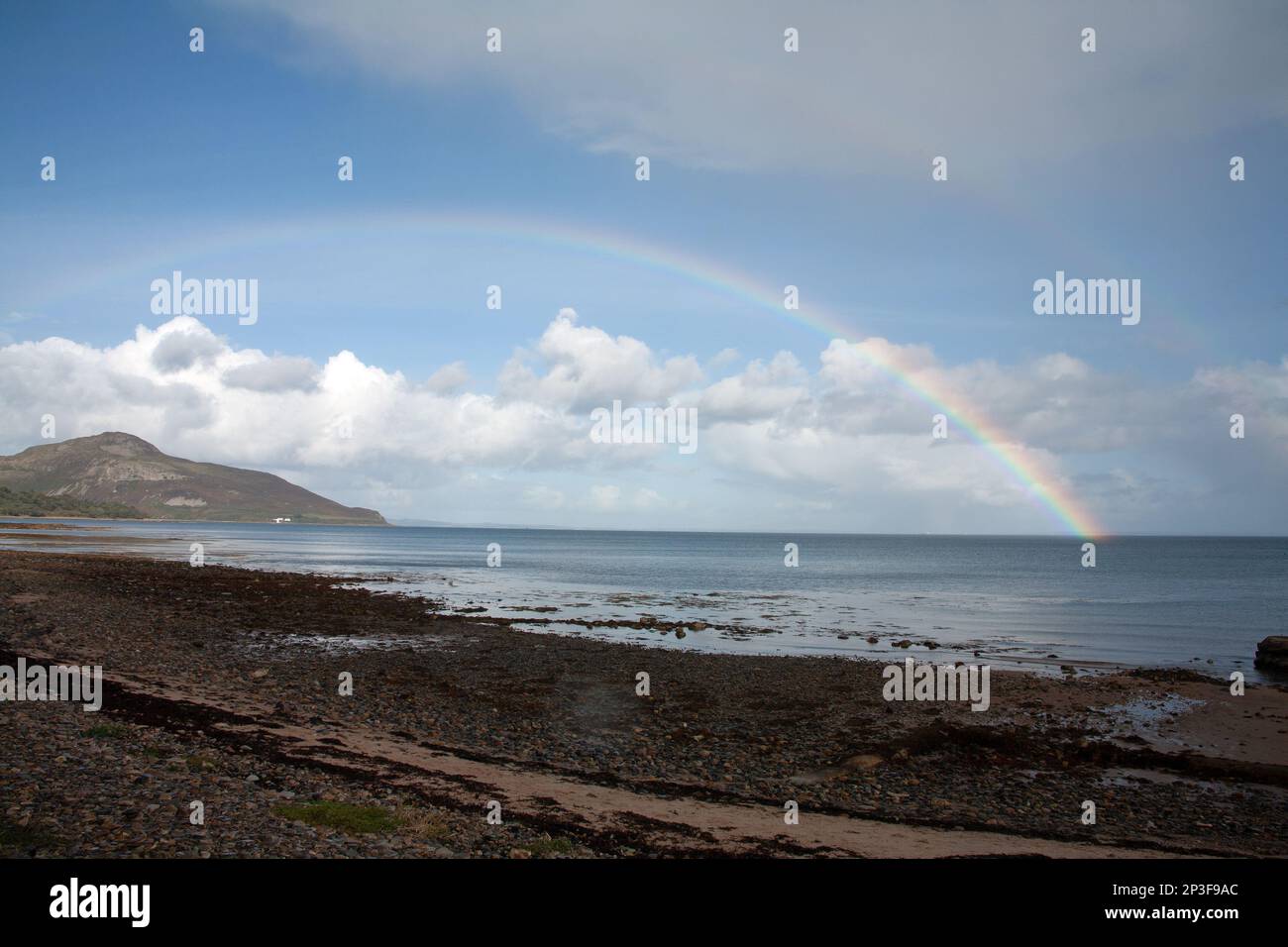 Rainbow framing Holy Island viewed from Whiting Bay The Isle of Arran ...