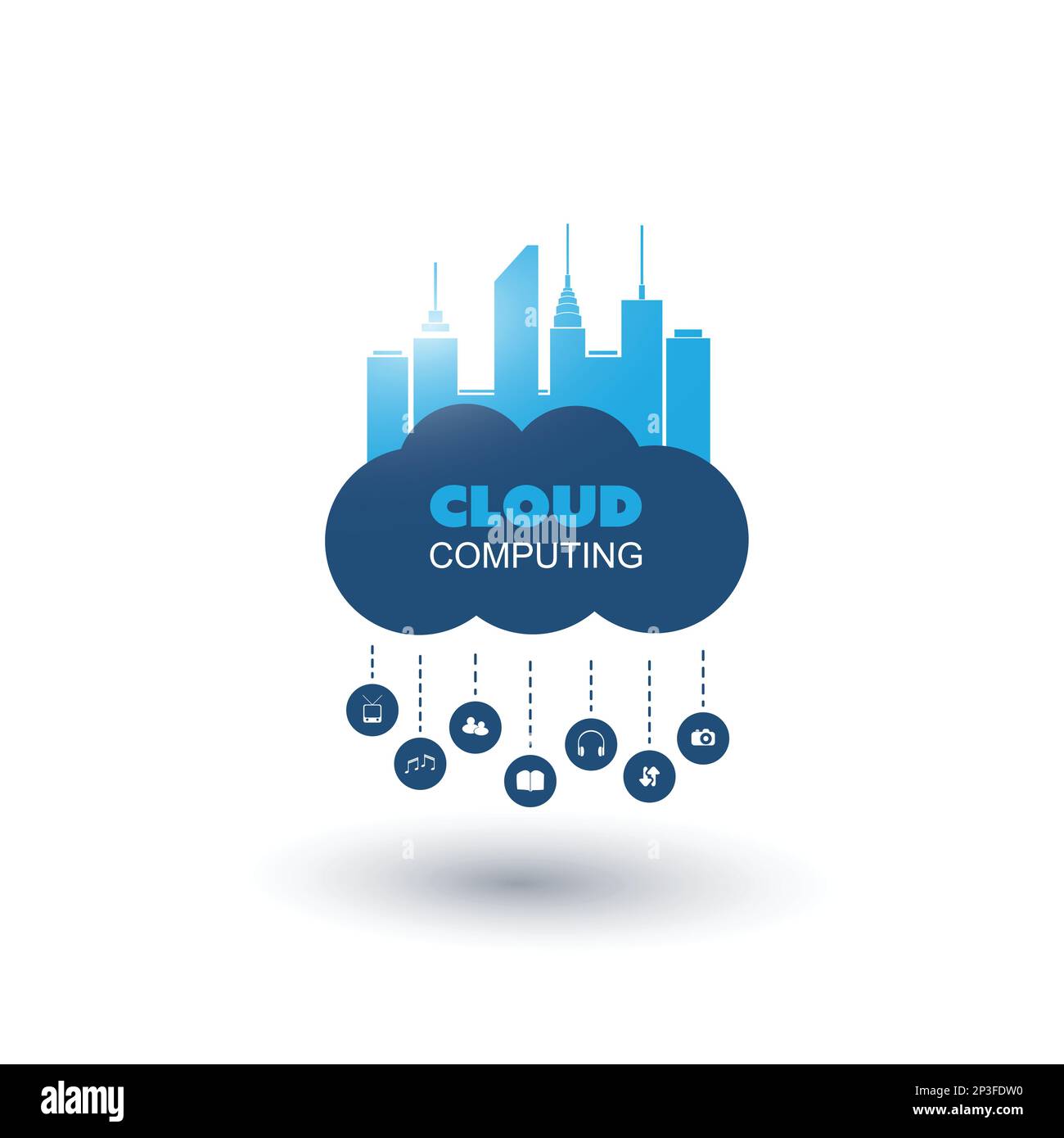 Cloud Computing Smart City Design Concept Digital Network Communication Smart Technology