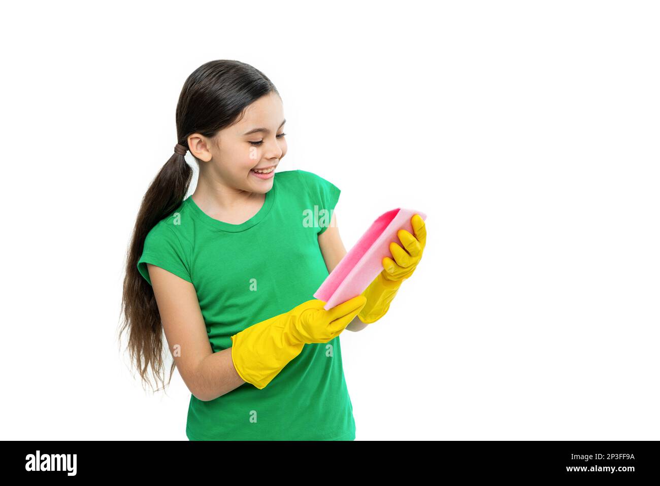 girl cleaner do chores in studio, advertisement. girl cleaner do chores ...