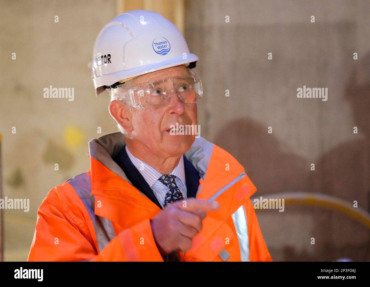Britain's Prince Charles visits the recently constructed Lee Tunnel, a ...