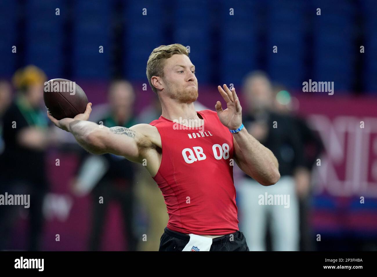 Kentucky quarterback Will Levis runs a drill at the NFL football ...