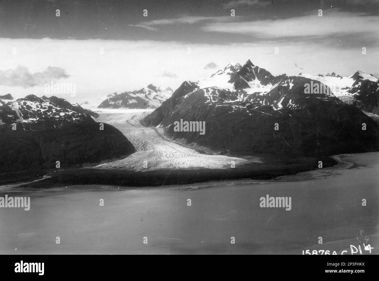 Alaska - Long Creek through Mt. St. Elias, Aerial Photograph Stock ...