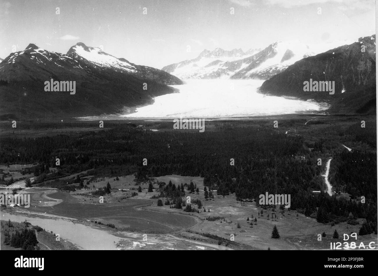 Alaska - Mendenhall Glacier, Aerial Photograph Stock Photo - Alamy