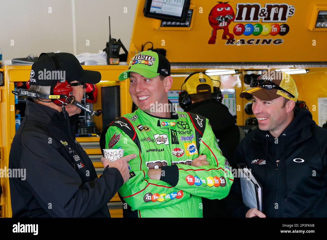 Joe Gibbs, Kyle Busch, M&M's Crispy Toyota Camry and crew chief Adam ...