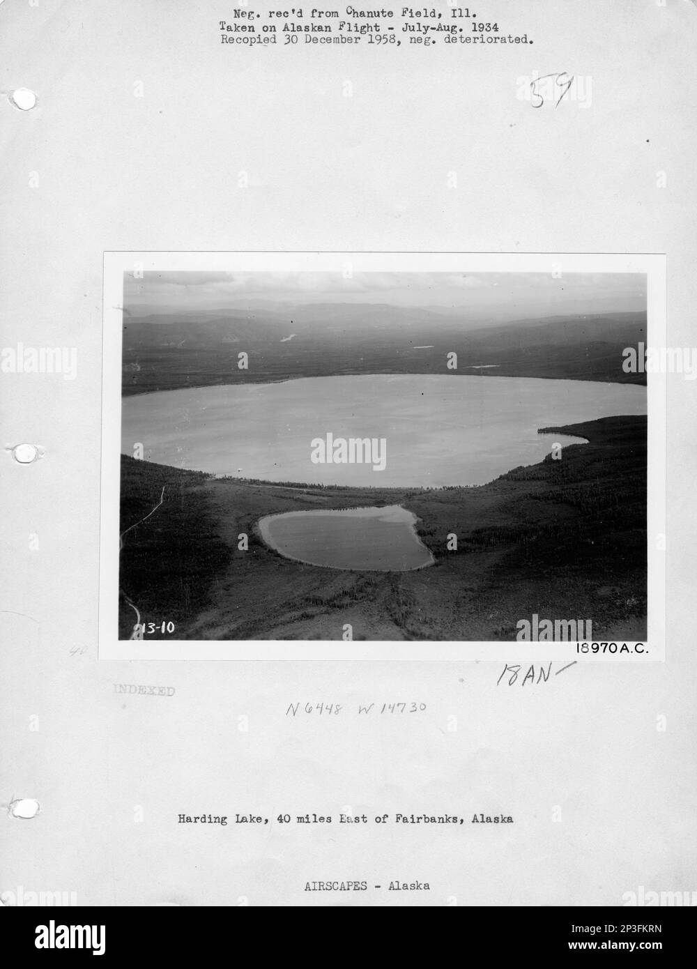 Alaska - Gulkana through Harding Lake, Aerial Photograph Stock Photo ...