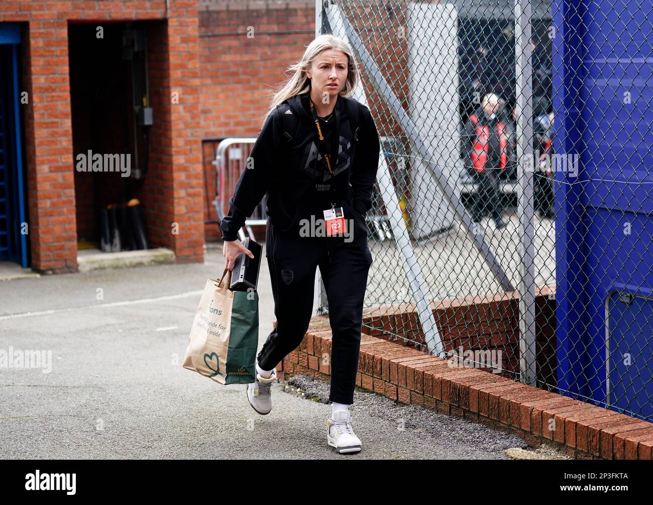 Arsenal's Leah Williamson arrives at the stadium ahead of The FA Women ...