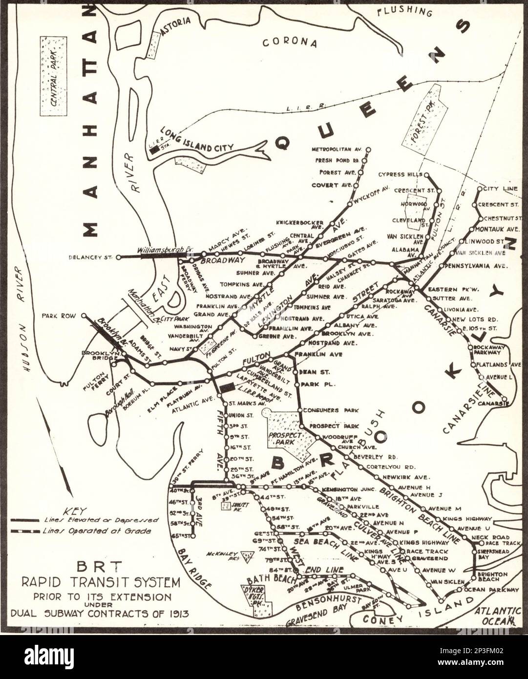 A 1912 map of Brooklyn Rapid Transit Stock Photo - Alamy