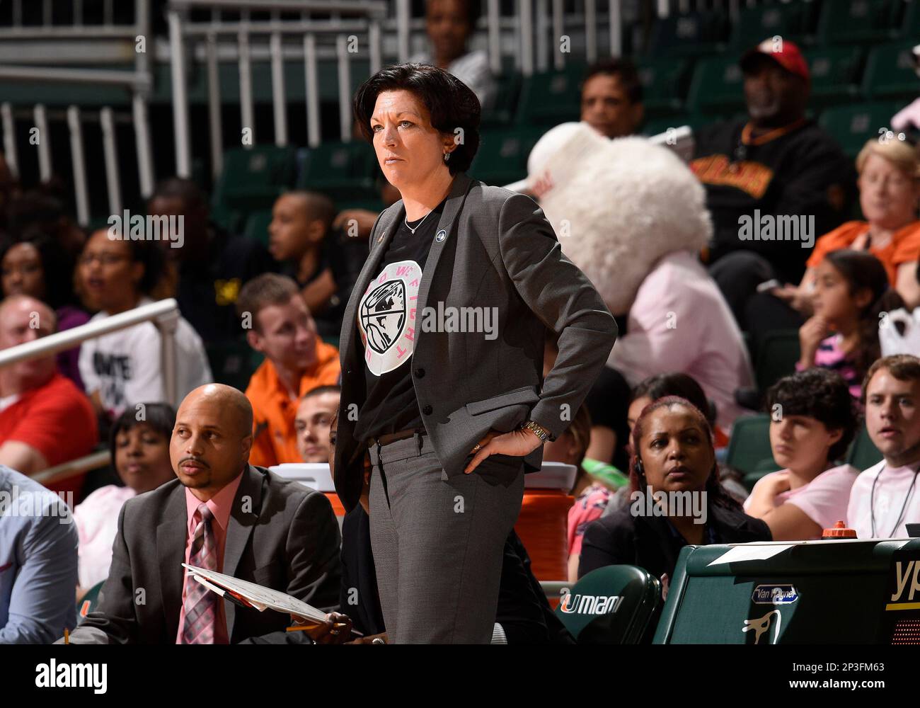 15 February 2015: University of Miami Head Coach Katie Meier during the ...