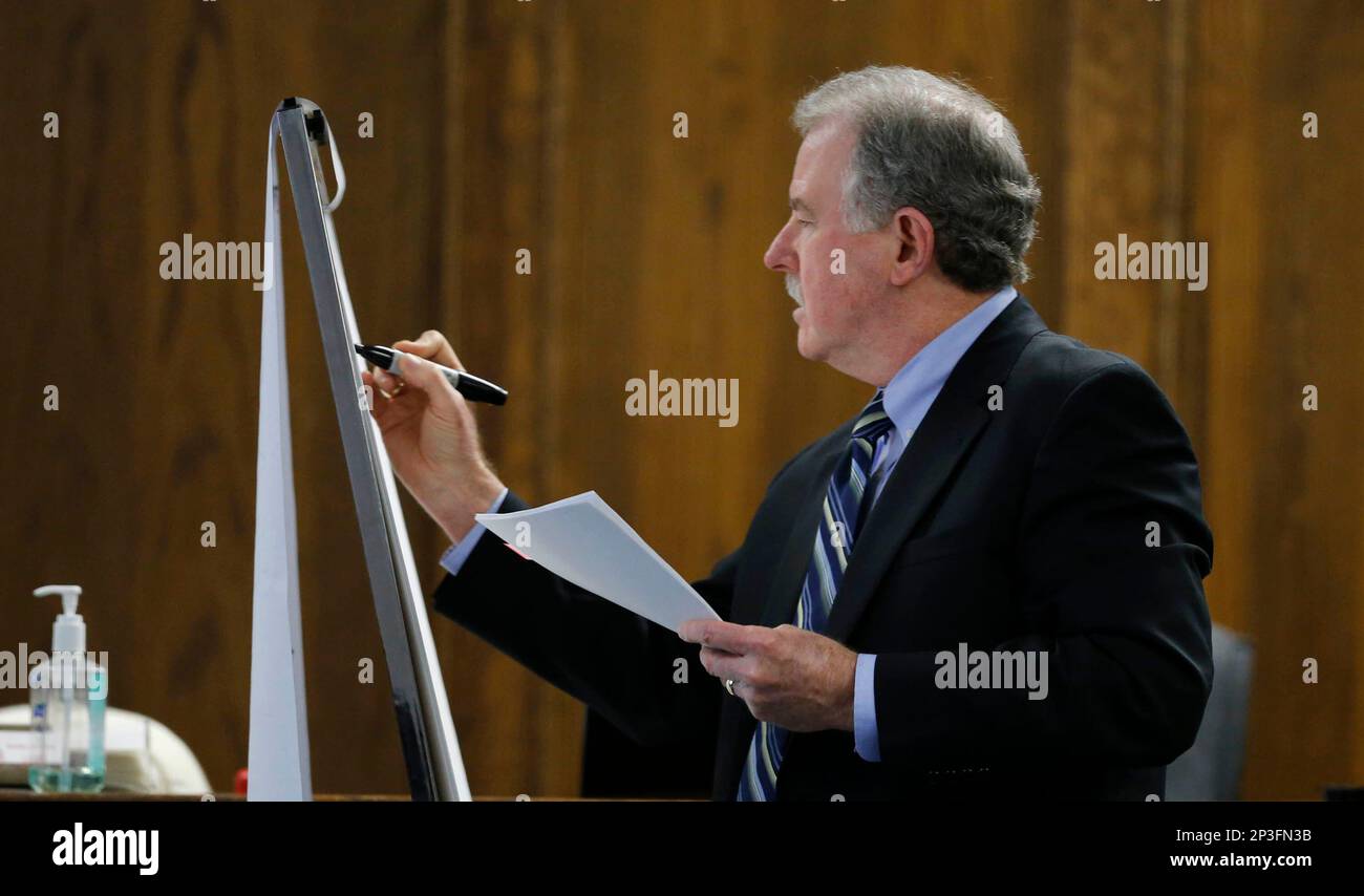 Court appointed defense attorney Tim Moore draws out a timeline of the ...