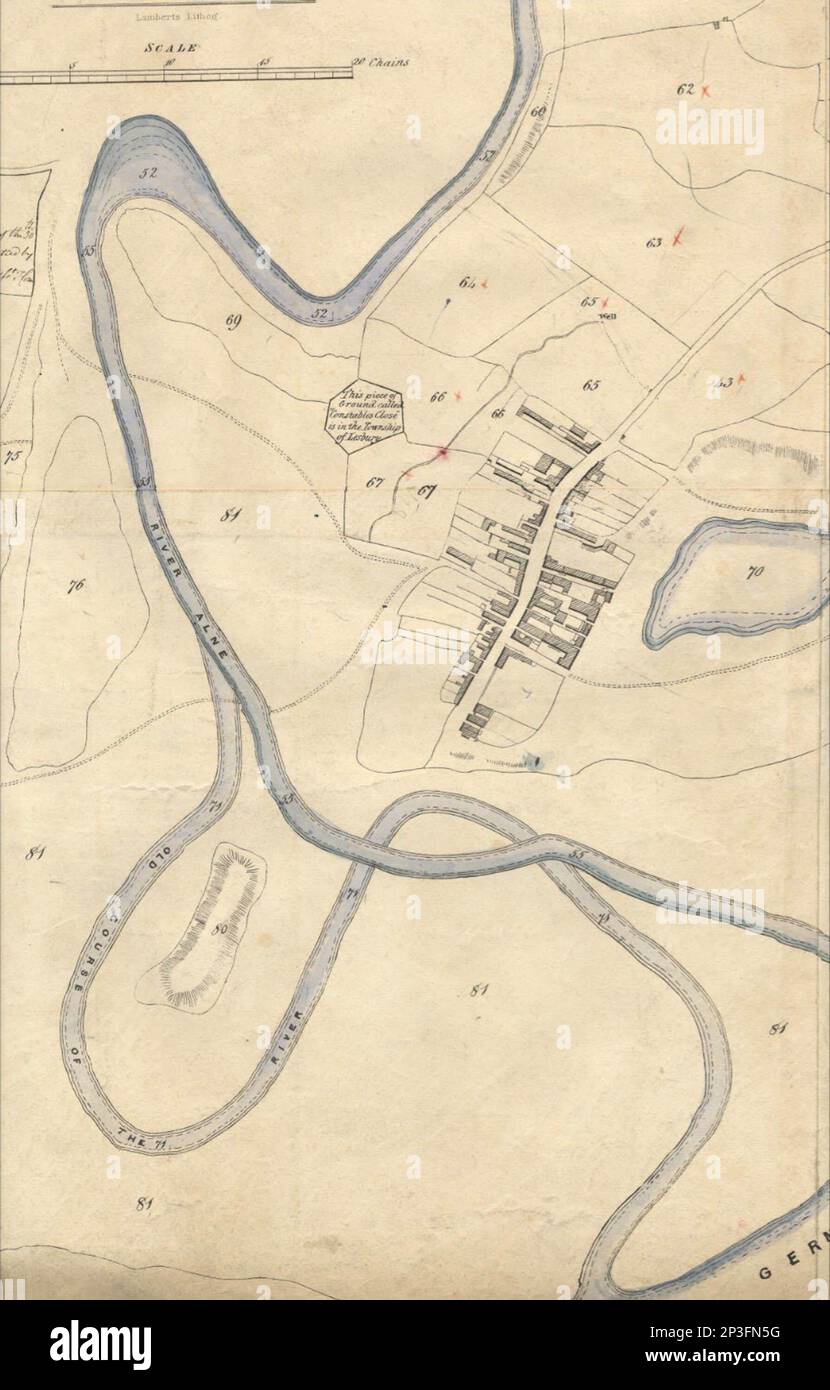 Tithe map of Alnmouth, Northumberland, 1843 Stock Photo - Alamy