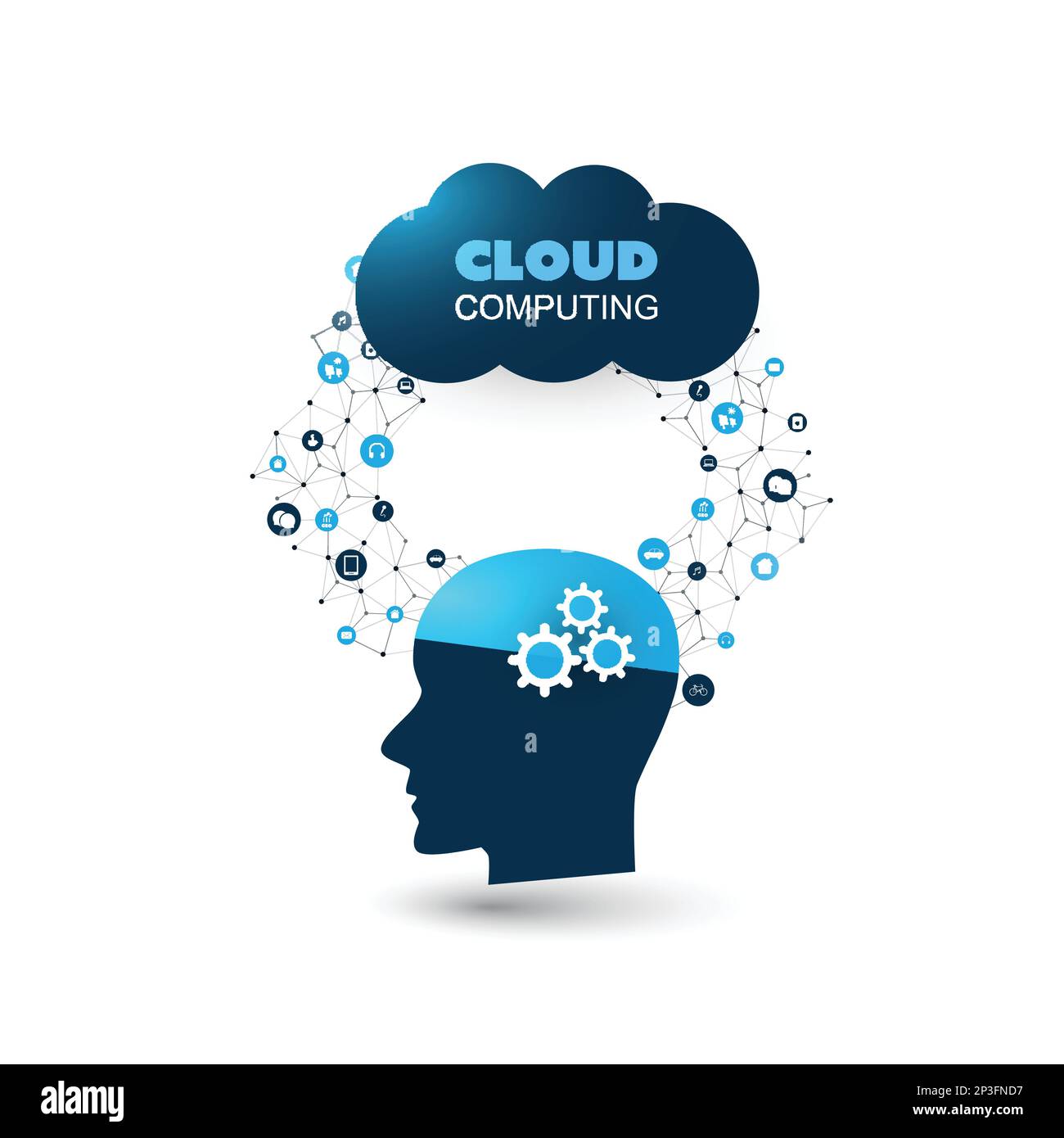 Machine Learning Artificial Intelligence Cloud Computing And Networks Design Concept With