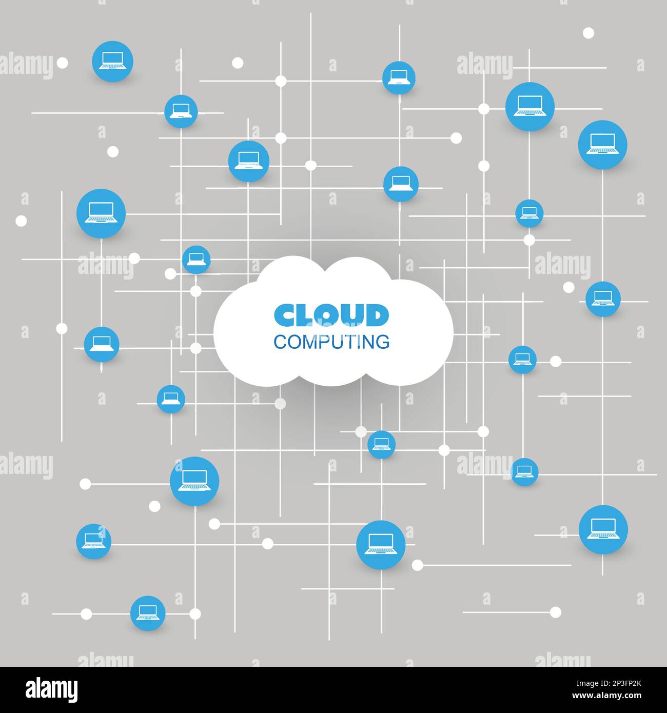 Cloud Computing Design Concept With Icons Digital Network Communication Technology Background