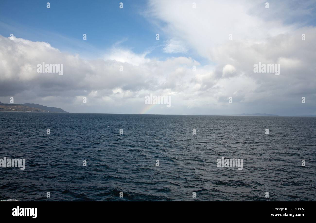 Rainbow The Forth of Clyde viewed from the ferry Caledonian Isles ...