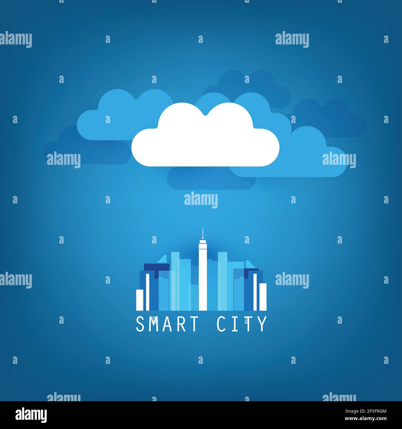 Cloud Computing and Smart City Design Concept - Digital Network Communication, Smart Technology ...