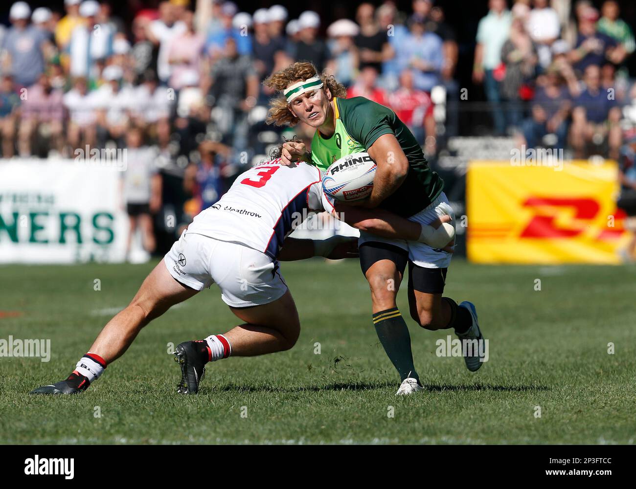 14 February 2015: Danny Barrett (3) of the United States and Frankie ...