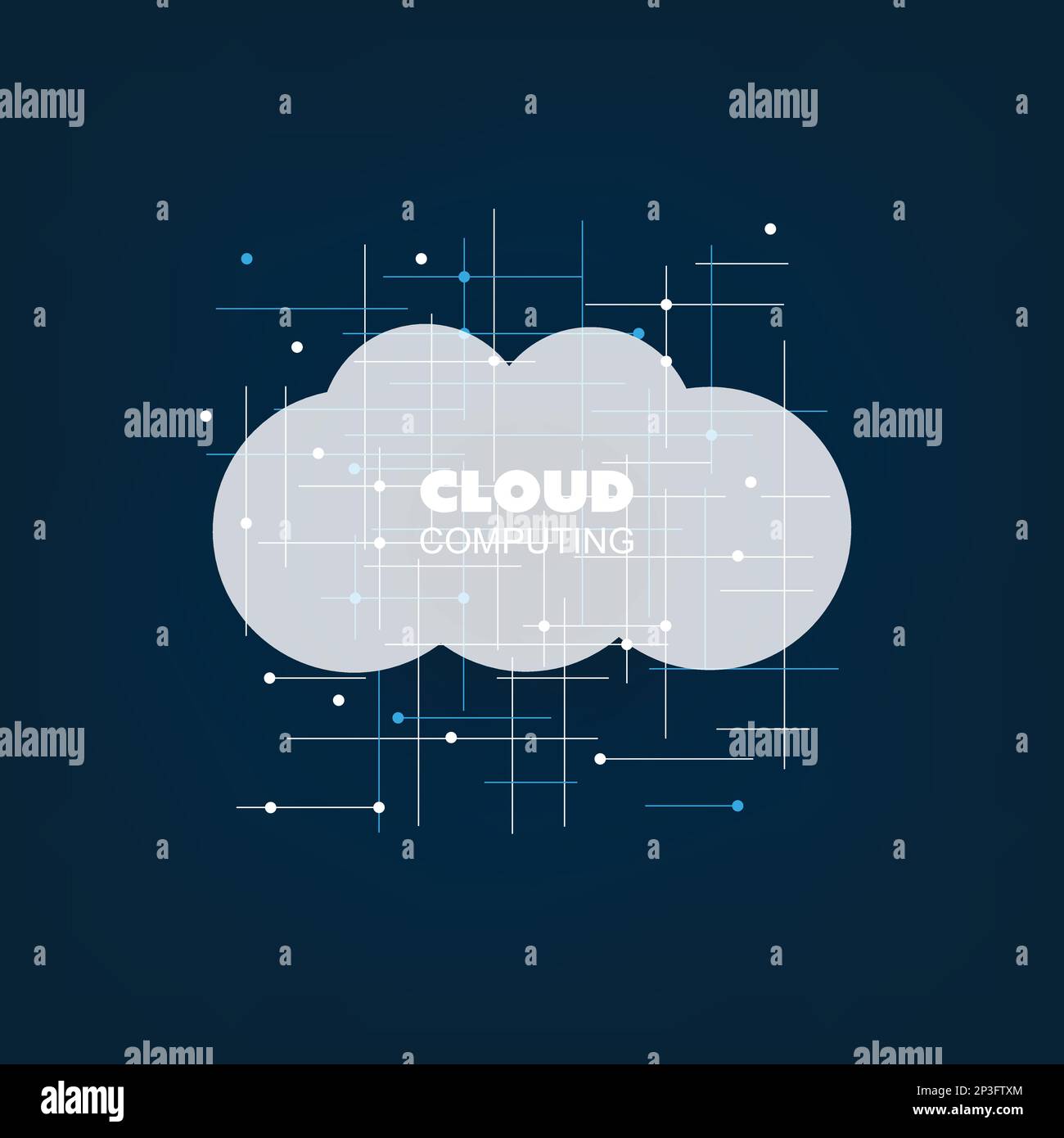 Cloud Computing Design Concept - Digital Network Connections, Technology Background Stock Vector ...