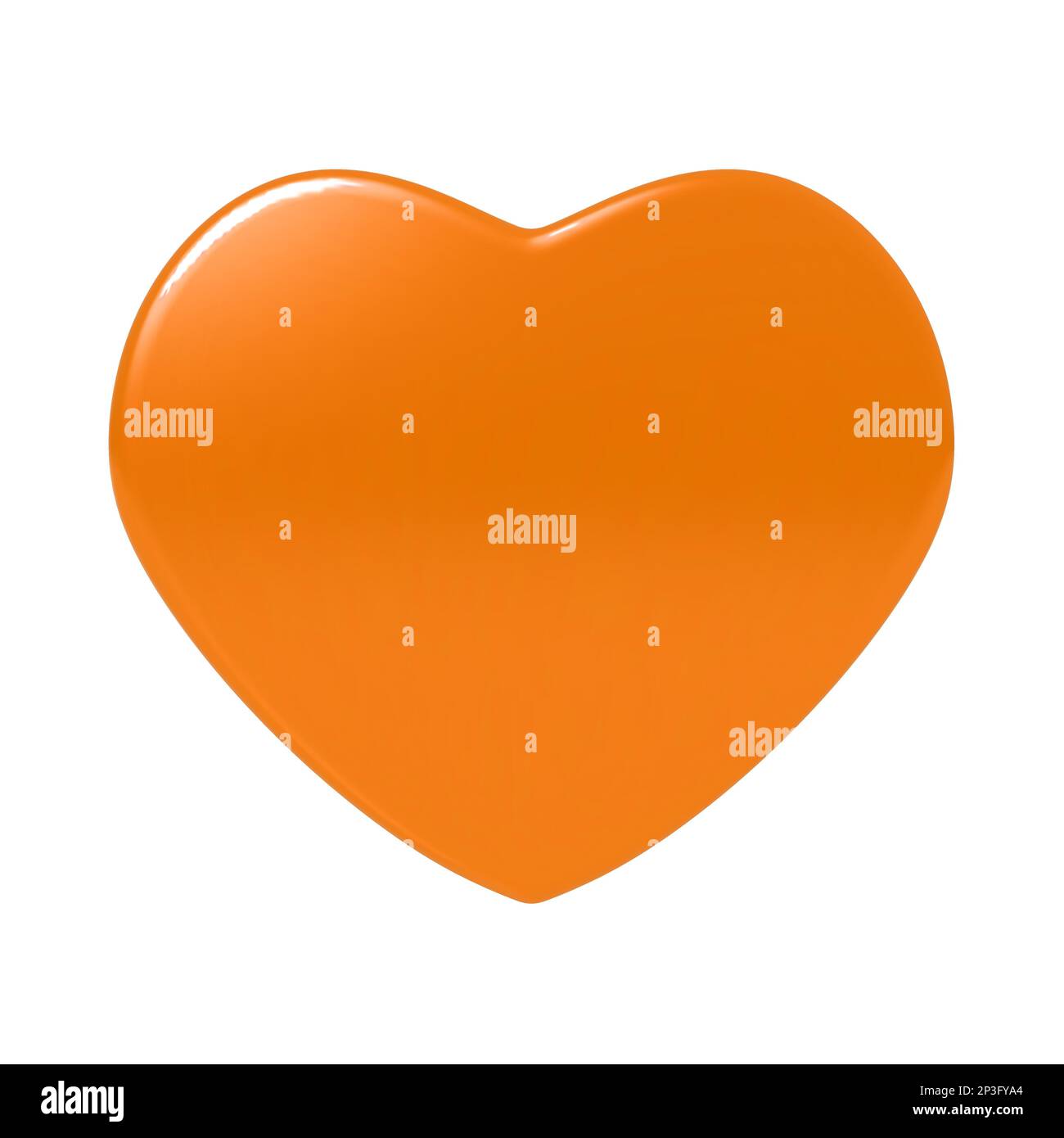 Glossy orange heart isolated on white background Stock Vector Image ...
