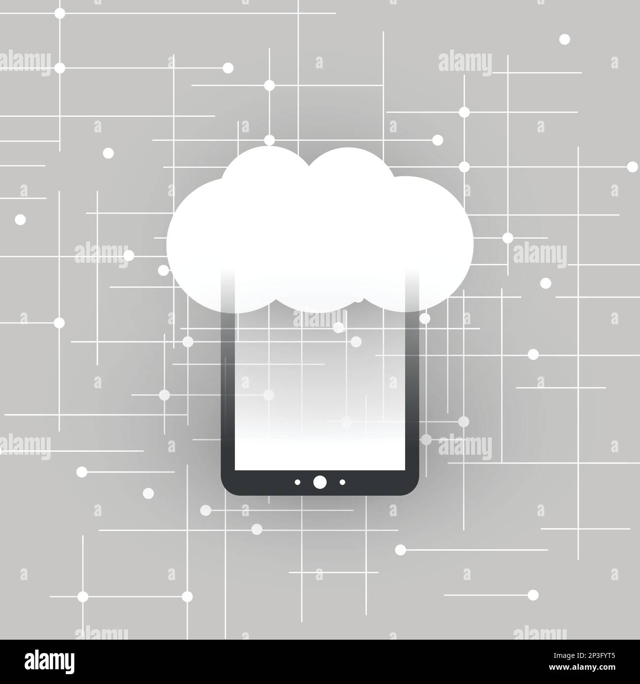 Cloud Computing Design Concept with Tablet PC - Digital Network Connections, Technology ...