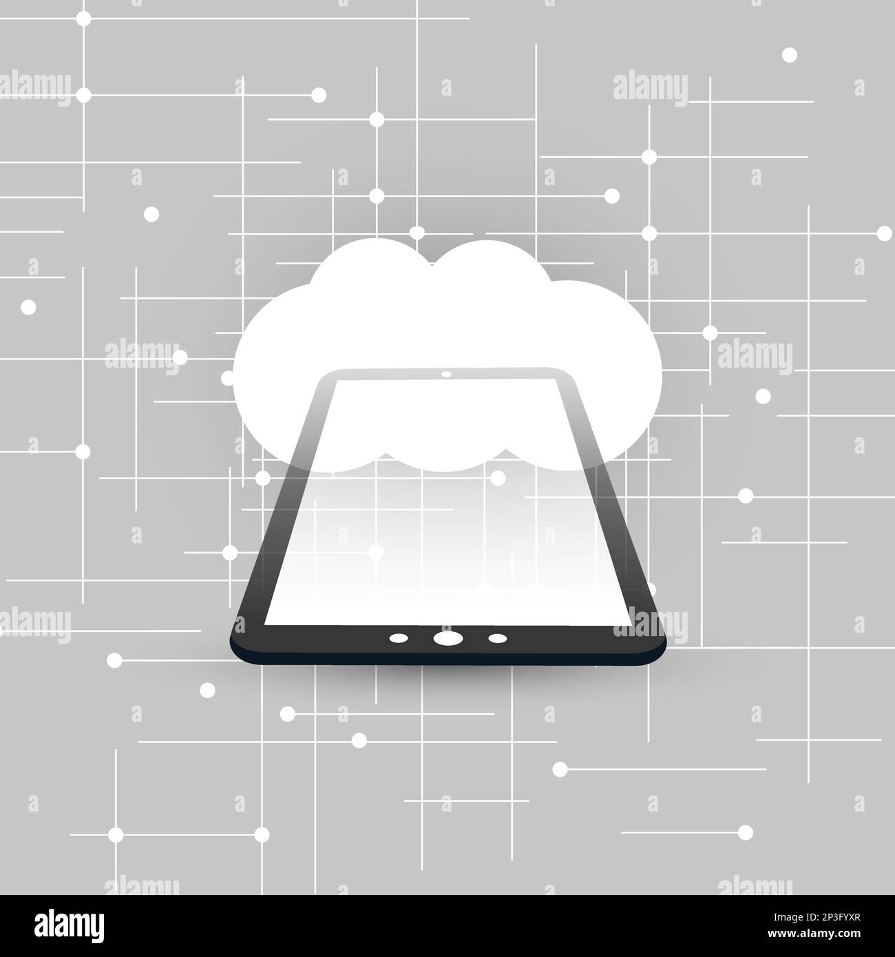 Cloud Computing Design Concept with Tablet PC - Digital Network Connections, Technology ...