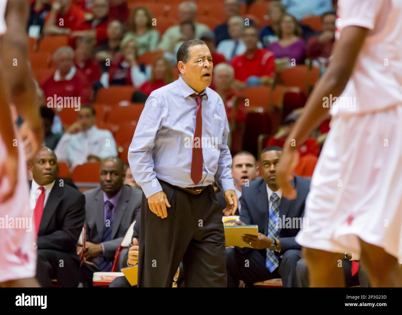 February 12, 2015: Houston Cougars head coach kelvin Sampson during the ...
