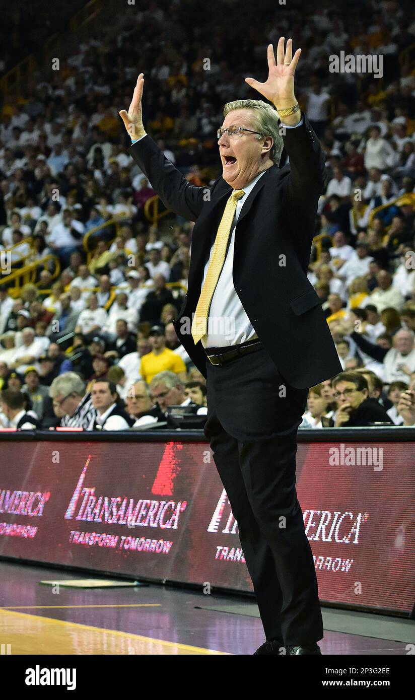 February 12, 2015: Iowa coach Fran McCaffrey during a Big Ten ...