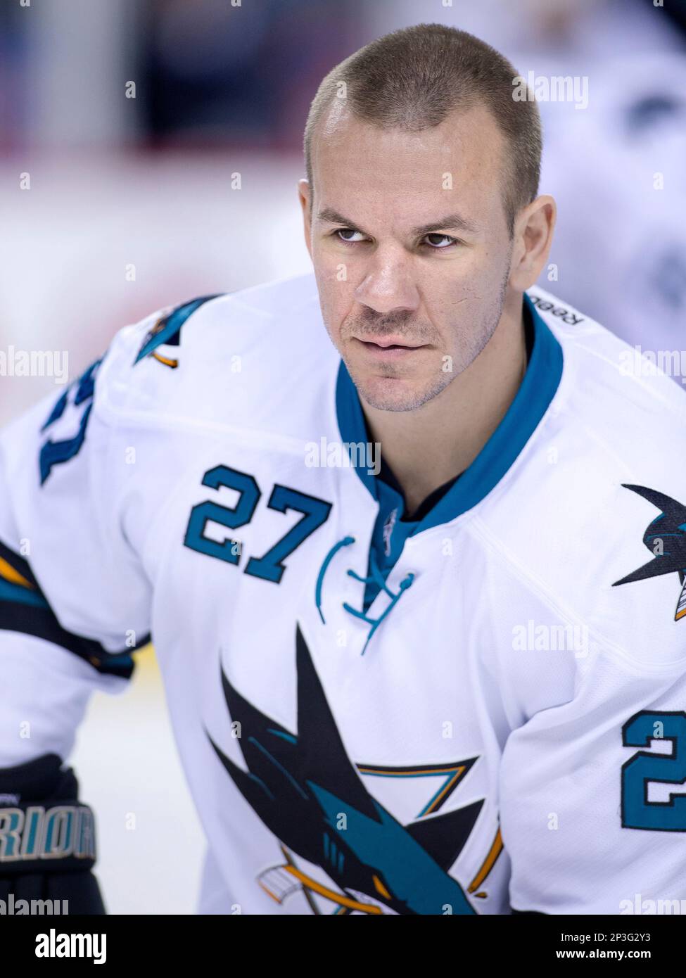 NHL profile photo on San Jose Sharks' Scott Hannan during a game ...